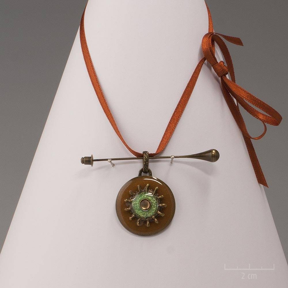 Broche Pendentif Ethnique 1, bijou fantaisie ronde modulable | Zor Paris