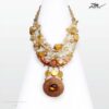 Collier arlequin orange bijou or pierre jaune citrine | Bijoux Zor Paris